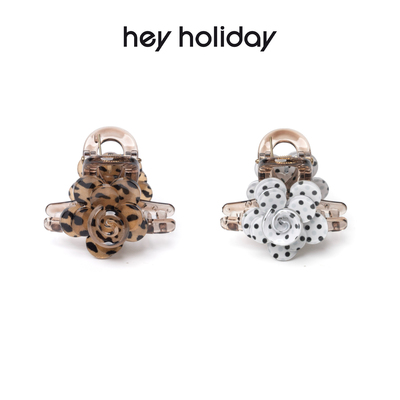 hey holiday韩版斑点立体花朵小抓夹气质款波点头饰