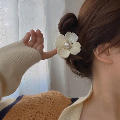 Vintage Camellia Flower Hairpin One-character Clip Temperame