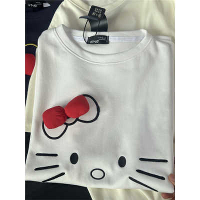 纯棉hellokitty蝴蝶结短袖T恤女