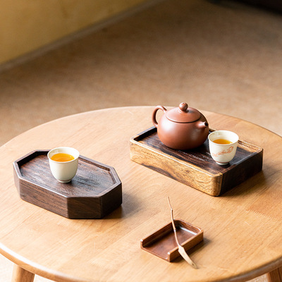 一品造物黑檀木壶实木小茶台干泡台茶承茶托盘壶托原木隔热垫炉垫