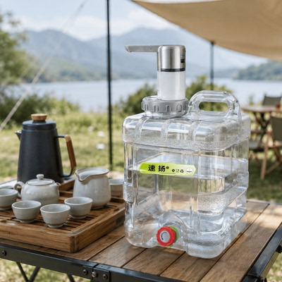 户外纯净水桶带水龙头方形储水桶家用车载存水大桶装饮水蓄水便捷