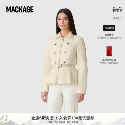 【早春新品】MACKAGE女士 SERAFINA 双排扣收腰休闲通勤夹克外套