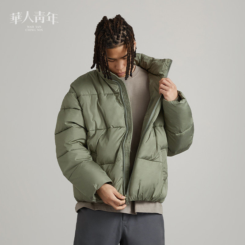 华人青年立领棉服潮牌休闲男女情侣短款加厚保暖重磅面包服冬季