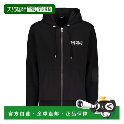 BALMAIN 男士卫衣 EH6JX000BB04EAB SS2026 黑色 长袖连帽卫衣