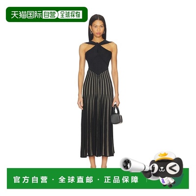 1h可退 潮奢 ZIMMERMANN 女士 Rebellion 条纹挂脖连衣裙 2246DC2