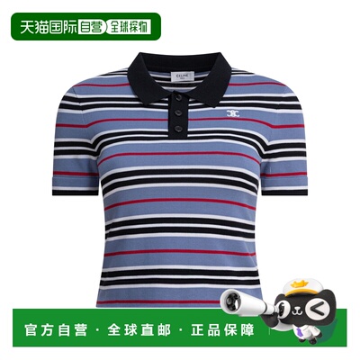 1h可退 CELINE 女士衬衫 RY0BY886ZGAN5 AW2025 蓝色 Polo Croppe