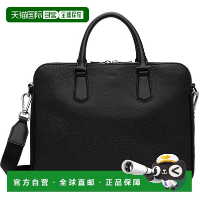 BOSS 波士 男士 黑色 Italian Leather Slimline Logo 公文包 505