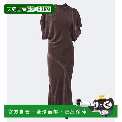 rick owens 瑞克 欧文斯 女士 Seb 垂褶天鹅绒中长连衣裙