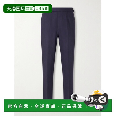 1h可退 潮奢 Dunhill 登喜路 男士 直筒细条纹羊毛西装裤 DU26RDT