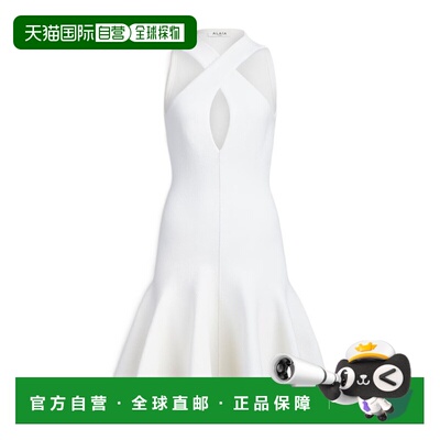ALAIA 女士连衣裙 AA9R3116K212D054 AW2026 白色 交叉前襟针织连