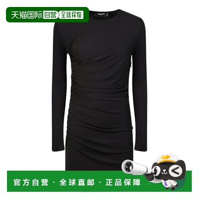 DSQUARED2 女士连衣裙 S75CV0586S24383900 黑色 长款长袖连衣裙