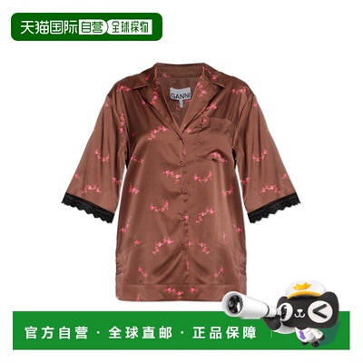GANNI 女士衬衫 A10404031205505H AW2026 花色 Shirt with flora