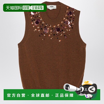 FENDI 女士针织衫 FZXE01AUZWF1T6K AW2025 红色 Rust wool and c