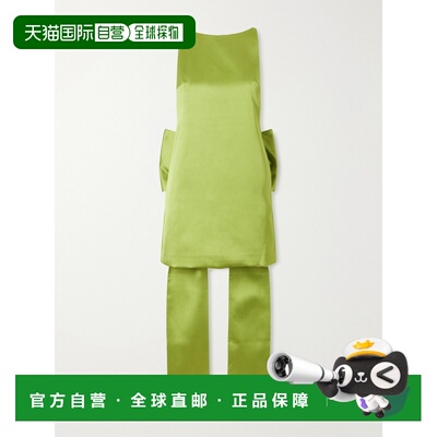 Self-Portrait 女士 蝴蝶结缎面迷你连衣裙 AW26008SGGREEN