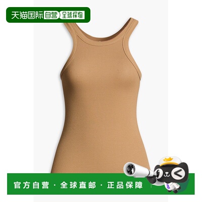 潮奢 toteme 女士 罗纹棉混纺针织背心 241WRT1129FB0094CARAMEL1