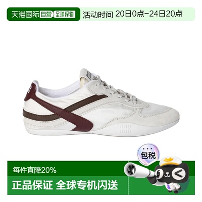 MIU MIU缪缪Gymnasium织带女士系带薄底时尚休闲鞋运动鞋