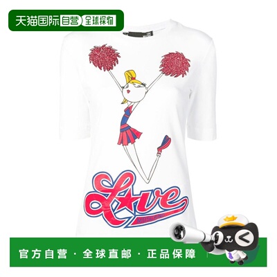1h可退 奢淘 Moschino 啦啦队印花T恤 女 W4G6002E2011短袖