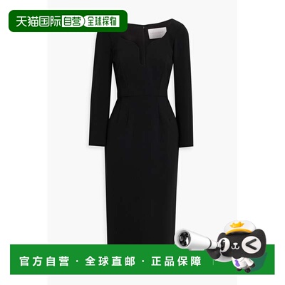 CAROLINA HERRERA 女士 绉纱中长连衣裙 S2411N577SFRBLACK
