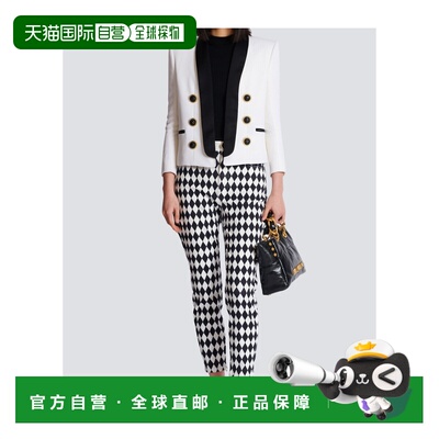 BALMAIN 女士西服 DF1SI532ME54GAB SS2025 白色 Cropped Jacket