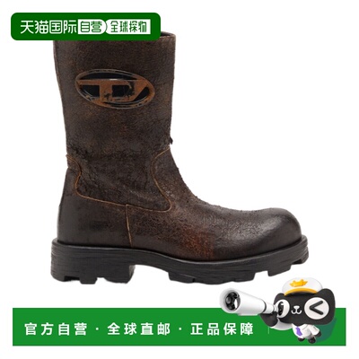 DIESEL 女士靴子 Y03692P4084T2625 AW2025 深棕色 D-Hammer-Bike