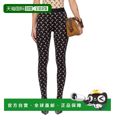 Marine Serre 女士 黑色 Recycled Moon Jersey Stirrup 紧身裤 W
