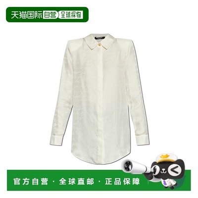 BALMAIN 女士衬衫 EF1HS051VH300FA SS2025 白色 Satin shirt wit