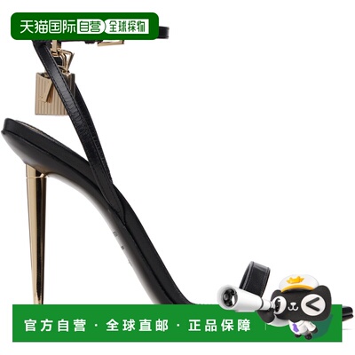 Tom Ford 汤姆 福特 女士 黑色 Padlock Pointy Naked 凉鞋 W2272