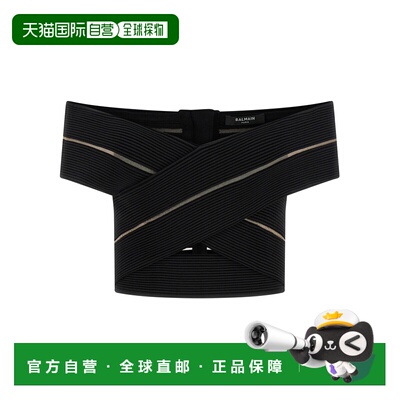 1h可退 BALMAIN 女士运动背心 GF0AB580KJ750PA SS2026 黑色