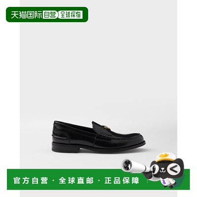 PRADA 男士拖鞋 2DB223055F0002 AW2025 黑色 Brushed leather lo