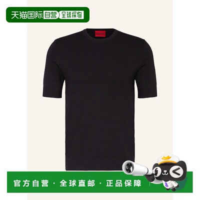 HUGO 男士T恤 100169424413000 CO 黑色 Knit shirt SAN CARL