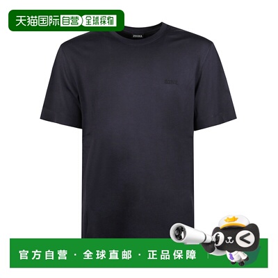 1h可退 Z ZEGNA 男士T恤 UH360A3H765B09 SS2026 黑色短袖