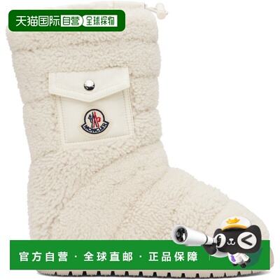 Moncler 盟可睐 女士 白色 Gaia Pocket Mid Shearling 中筒靴 J2