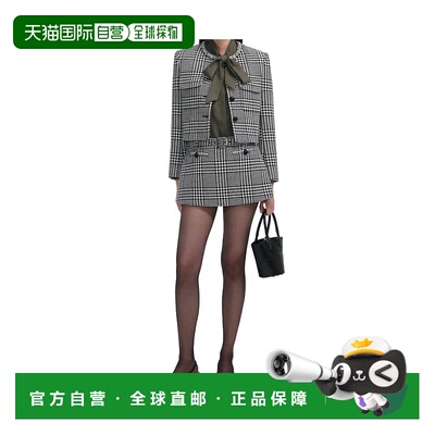 1h可退 SELF-PORTRAIT 女士西服 PF25111JBW SS2025 灰色 千鸟格