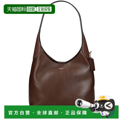 COACH 女士单肩包 CU068B4MER AW2025 酒红色 logo 单肩包