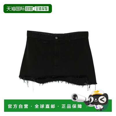 BALENCIAGA 女士半身裙 838756TSU161000 AW2025 黑色包臀裙a字裙