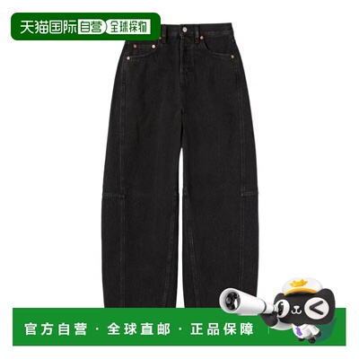 GUCCI 女士休闲裤 828601XDDA51000 AW2025 黑色牛仔裤直筒裤