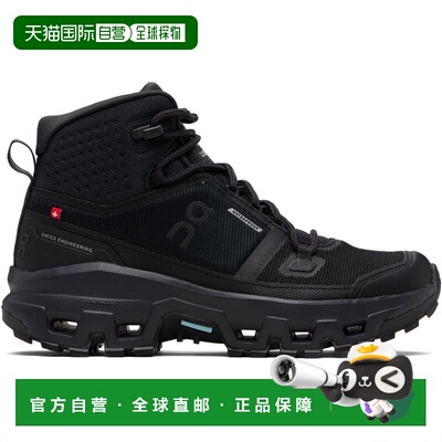 潮奢 On 女士 黑色 Cloudrock Mid Waterproof 高帮运动鞋 3WF101