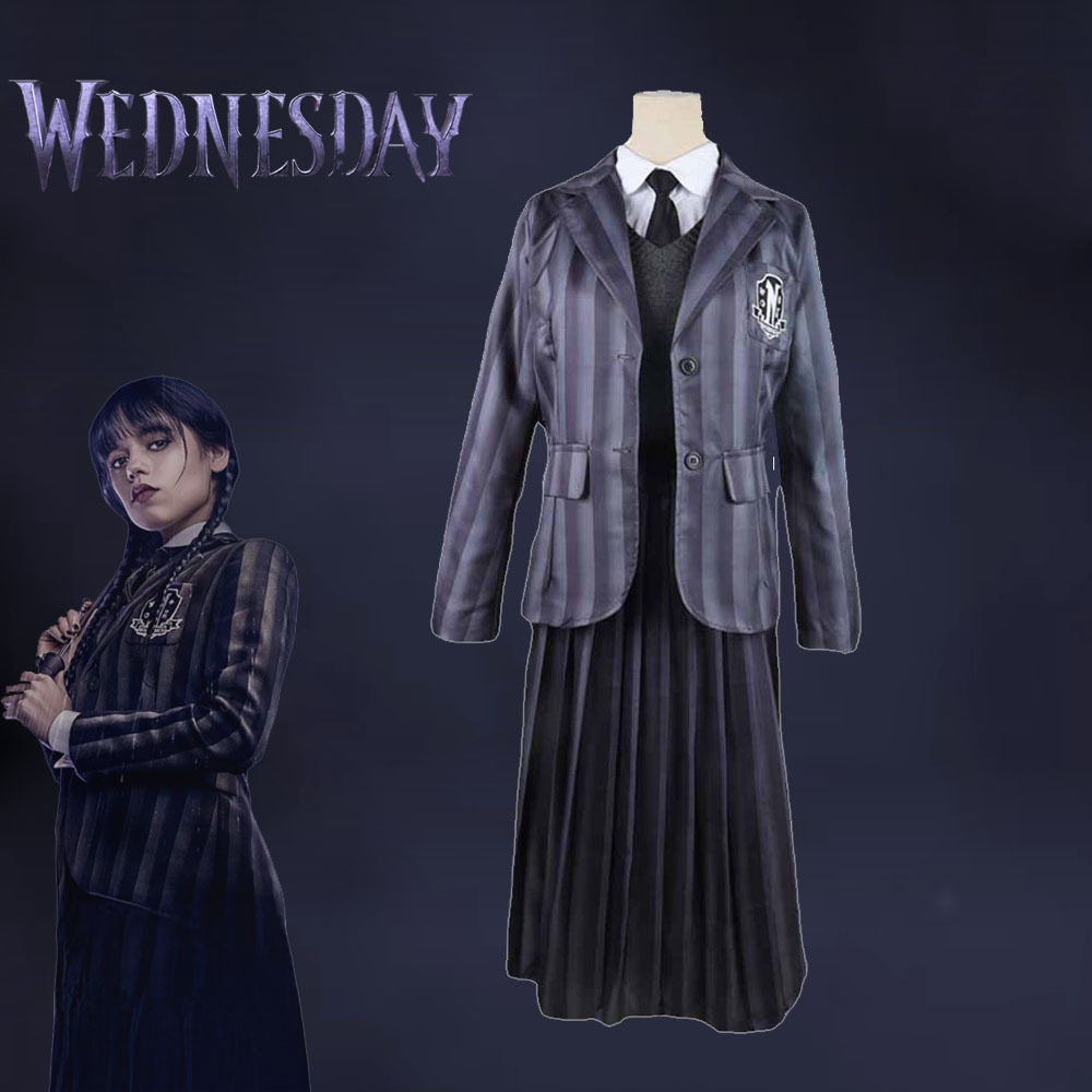 亚当斯一家星期三同款服装亚当斯一家cos服西服女主校服连衣裙_虎窝淘