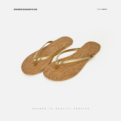 Rongshanyue人字拖女夏季外穿国风防滑夹脚平底拖鞋沙滩拖B1507