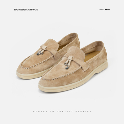 老钱风牛反绒休闲鞋一脚蹬