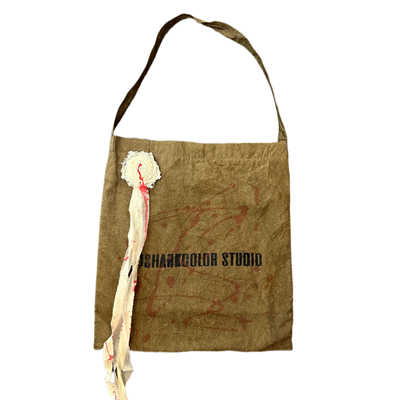 植物染做旧泼墨帆布包