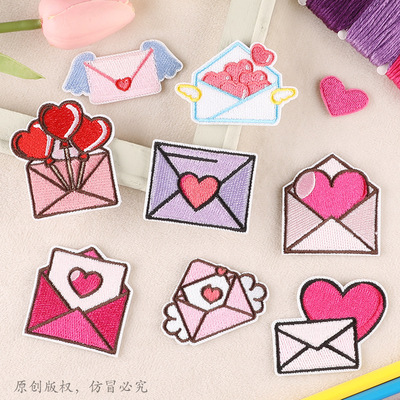 爱心信封鸿雁传情衣服装饰贴