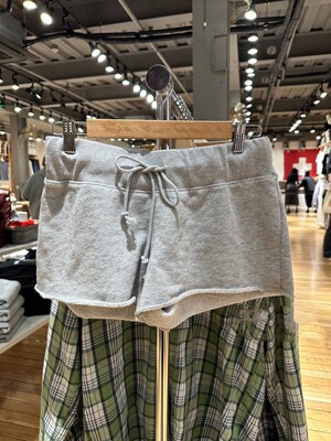 美式高腰系带bm短裤毛边热裤