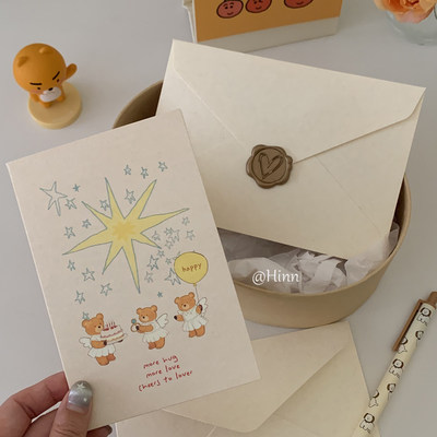 Hinn星星小熊~贺卡原创s