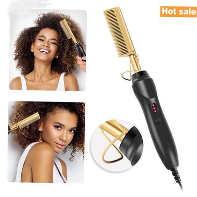 Hot Electric Comb Wet And Dry Curling Iron Hair Curler Comb1