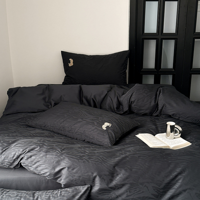 PME轻奢100支长绒棉四件套纯棉贡缎提花被套全棉床单高档床上用品