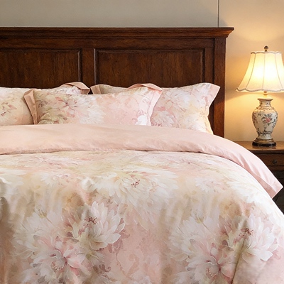 田园100S新疆长绒棉贡缎印花四件套纯棉被套全棉床单高档床上用品