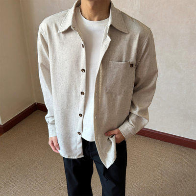 布老哥Blog亚麻长袖衬衫外套W719