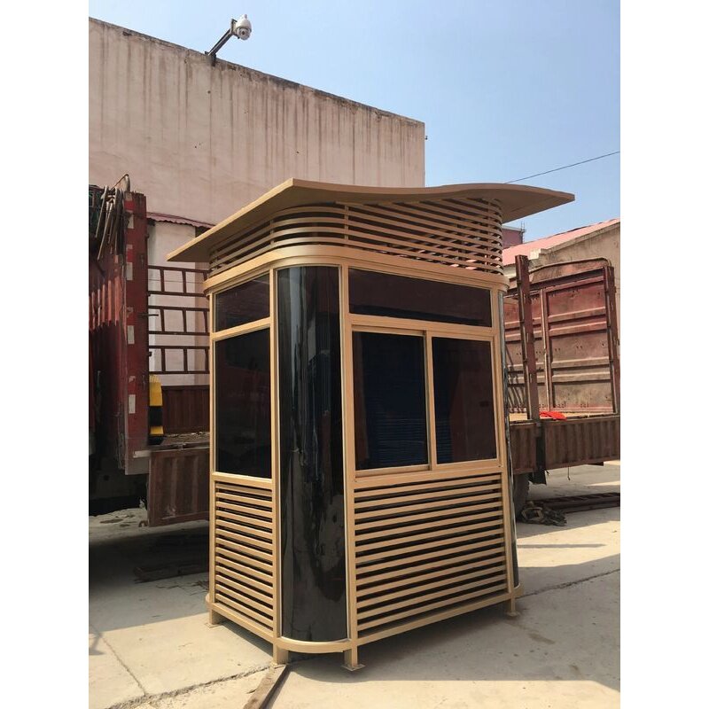四角圆弧钢结构值班室氟碳喷漆可移动户外保安亭 停车场收费亭