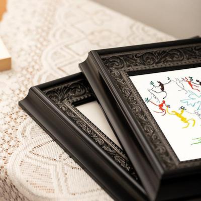 复古黑色相框摆台高级框框方形墙空框定制挂展示框外装裱感a4油画